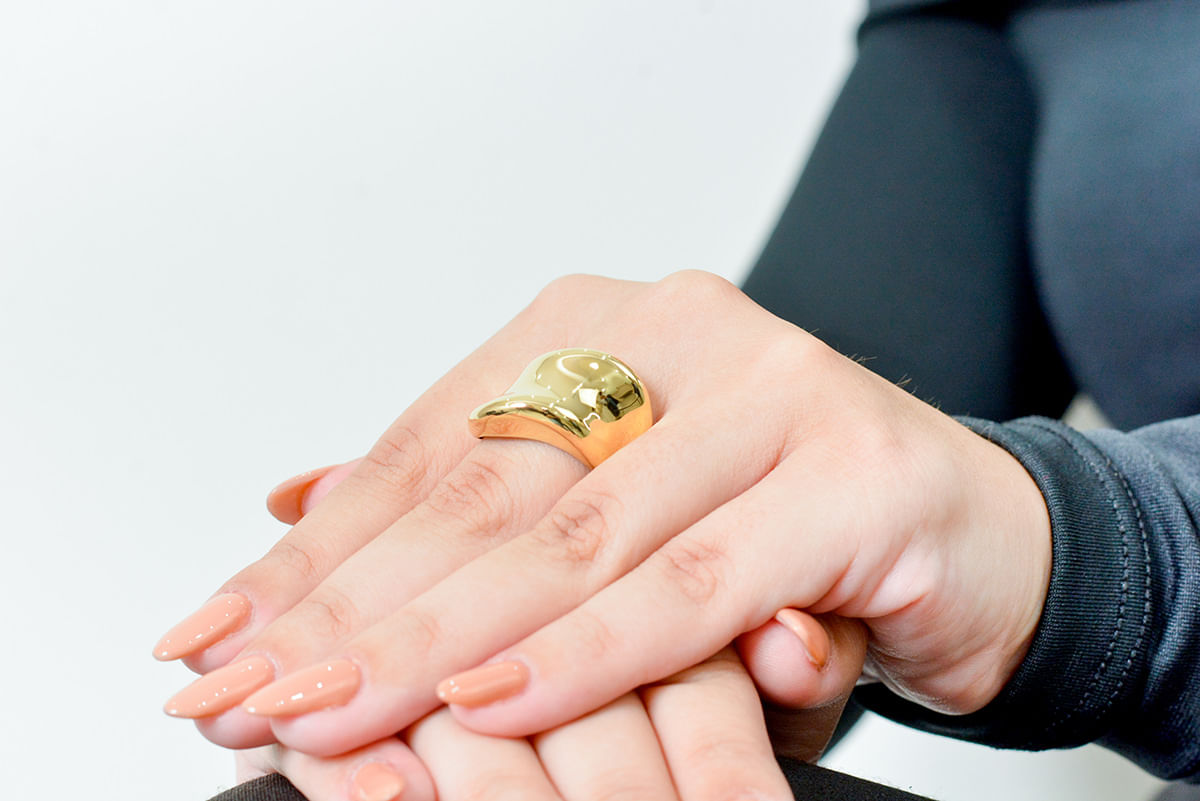 Anel De Ouro 18k Onda Bold| Web Joias - Joias de Ouro 18k em até 10x ...
